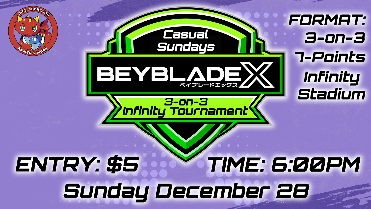 Casual Sunday Beyblade X at Dice Addiction!